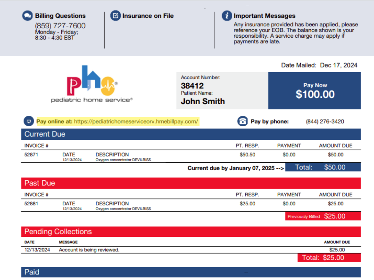 Make a Payment - Pediatric Home Service